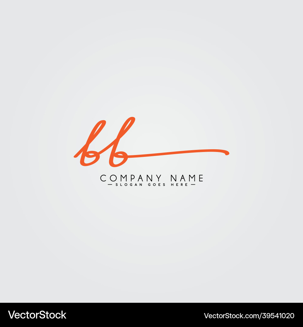 Initial letter bb logo - handwritten signature Vector Image