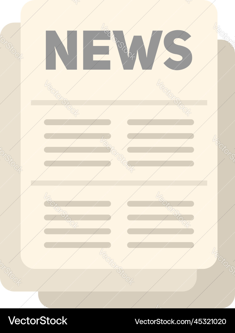 Newspaper icon flat news paper Royalty Free Vector Image