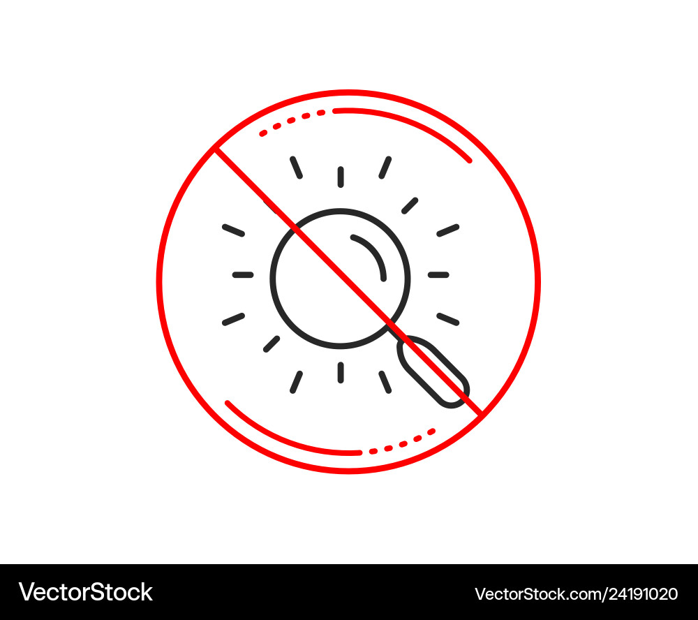 No or stop sign search line icon find document Vector Image