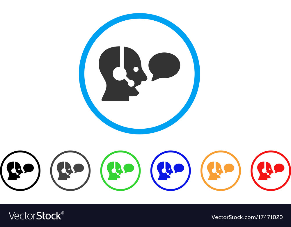Operator message balloon rounded icon Royalty Free Vector