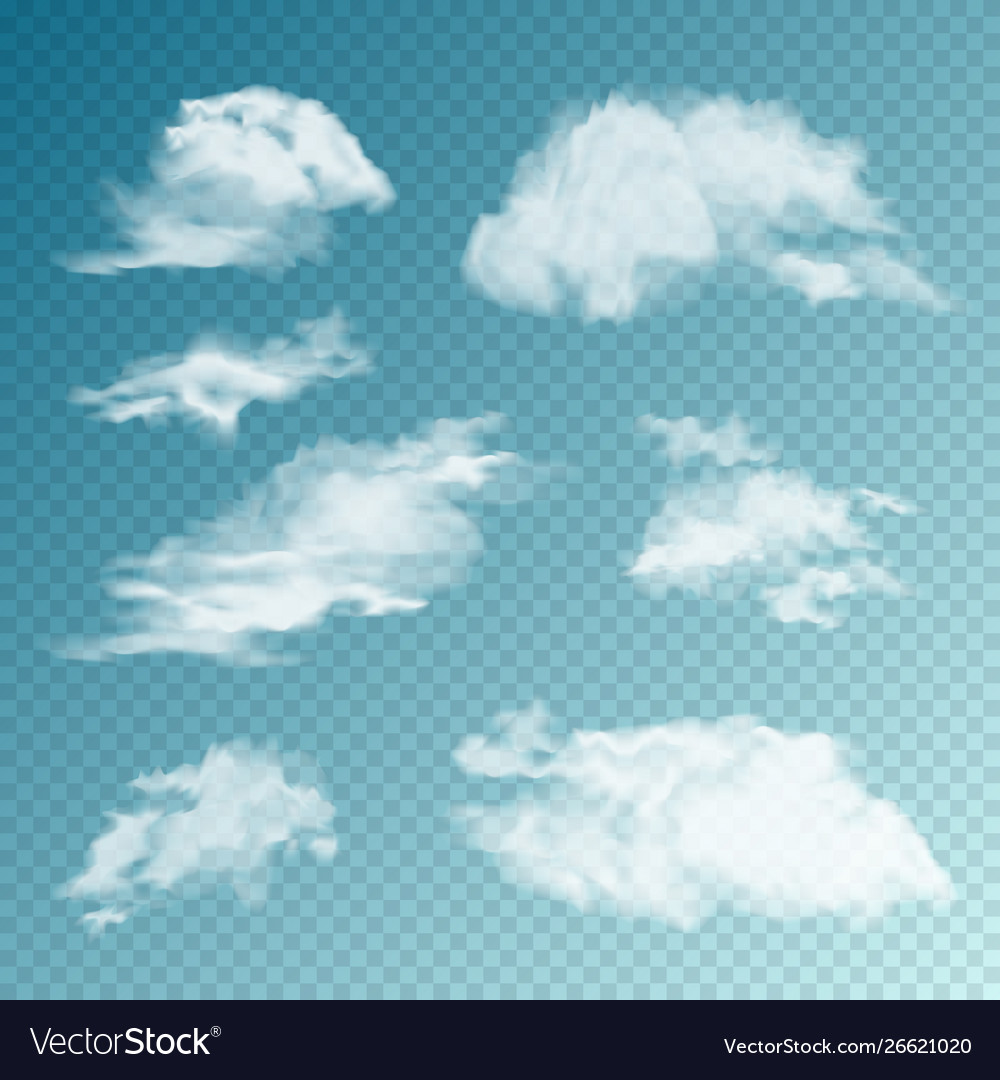Realistic clouds set isolated cloud Royalty Free Vector
