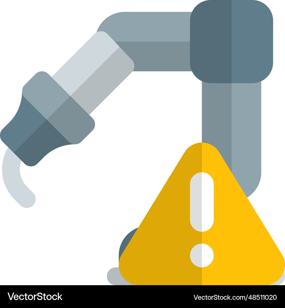 Robotic arm equipped with safety alerts Royalty Free Vector