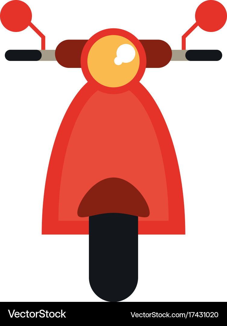 Scooter motorbike frontview icon image Royalty Free Vector