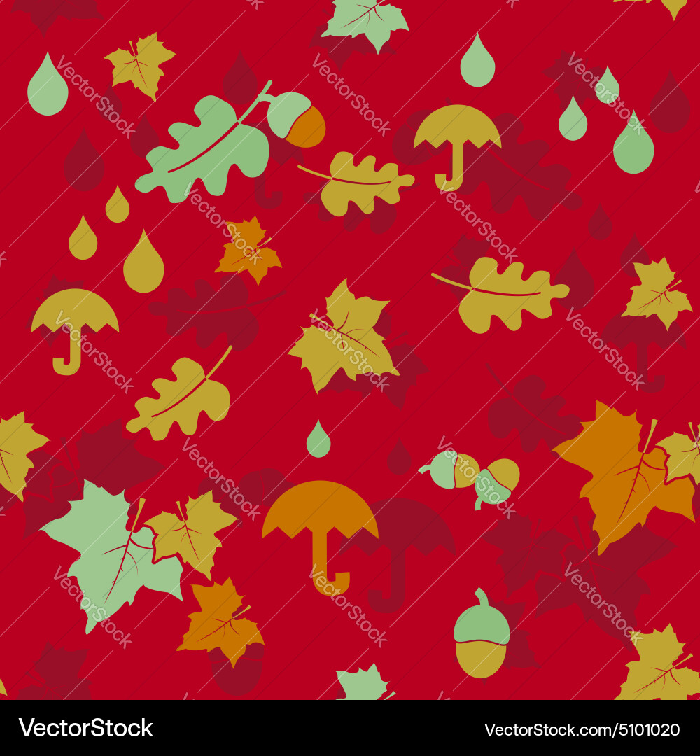 Seamless autumn background with leaves Royalty Free Vector