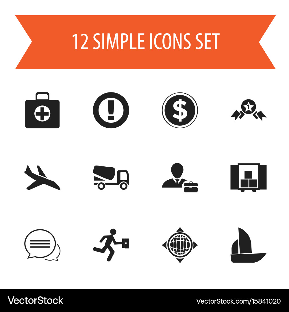 Set of 12 editable complex icons includes symbols Vector Image