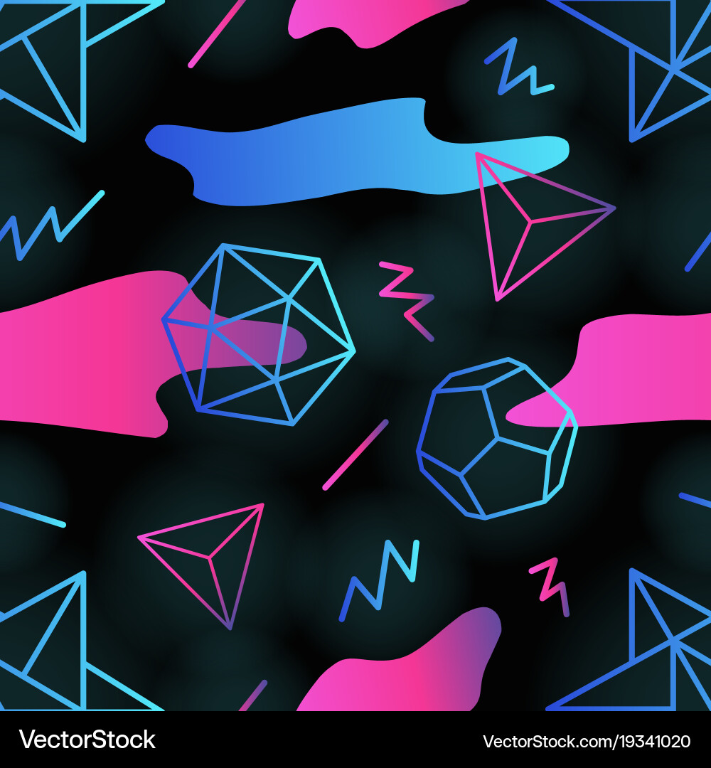 Trendy retro futuristic seamless pattern with Vector Image