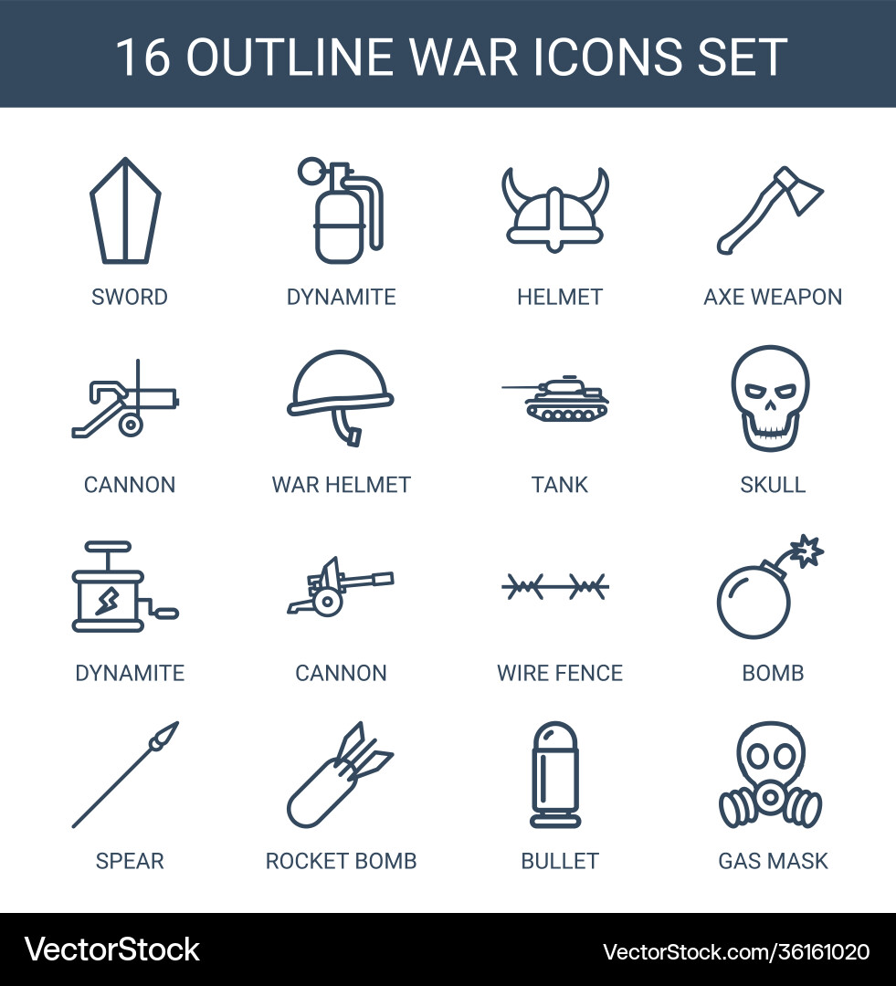 War icons Royalty Free Vector Image - VectorStock