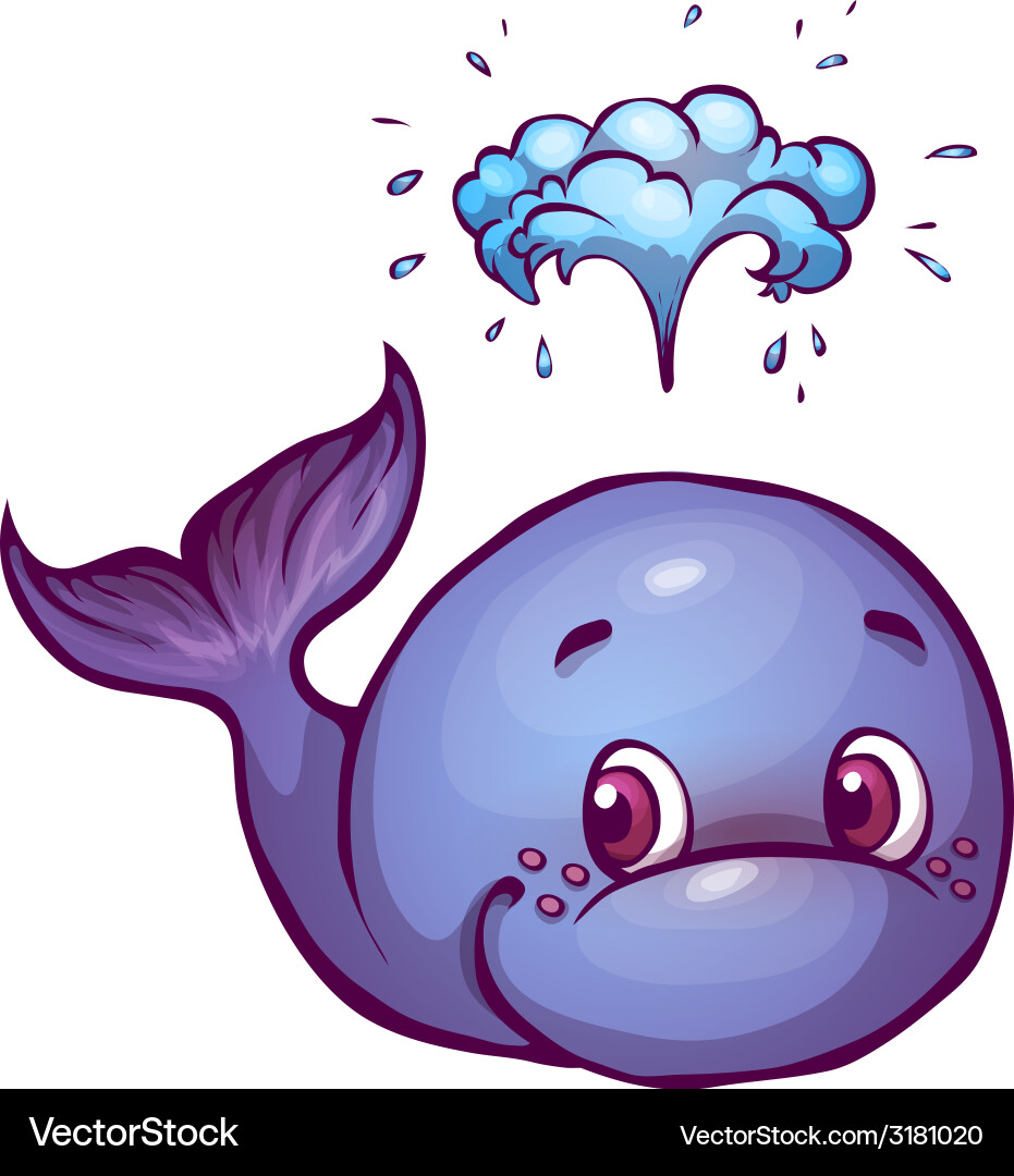 Whale in cartoon style Royalty Free Vector Image