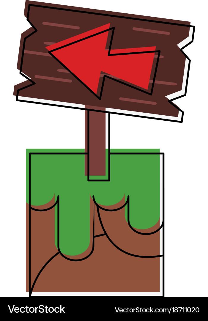 Wooden signpost game item Royalty Free Vector Image
