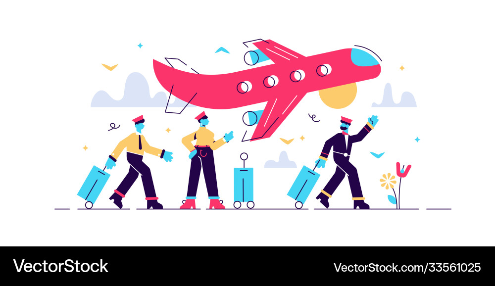 Airline flat tiny Royalty Free Vector Image - VectorStock