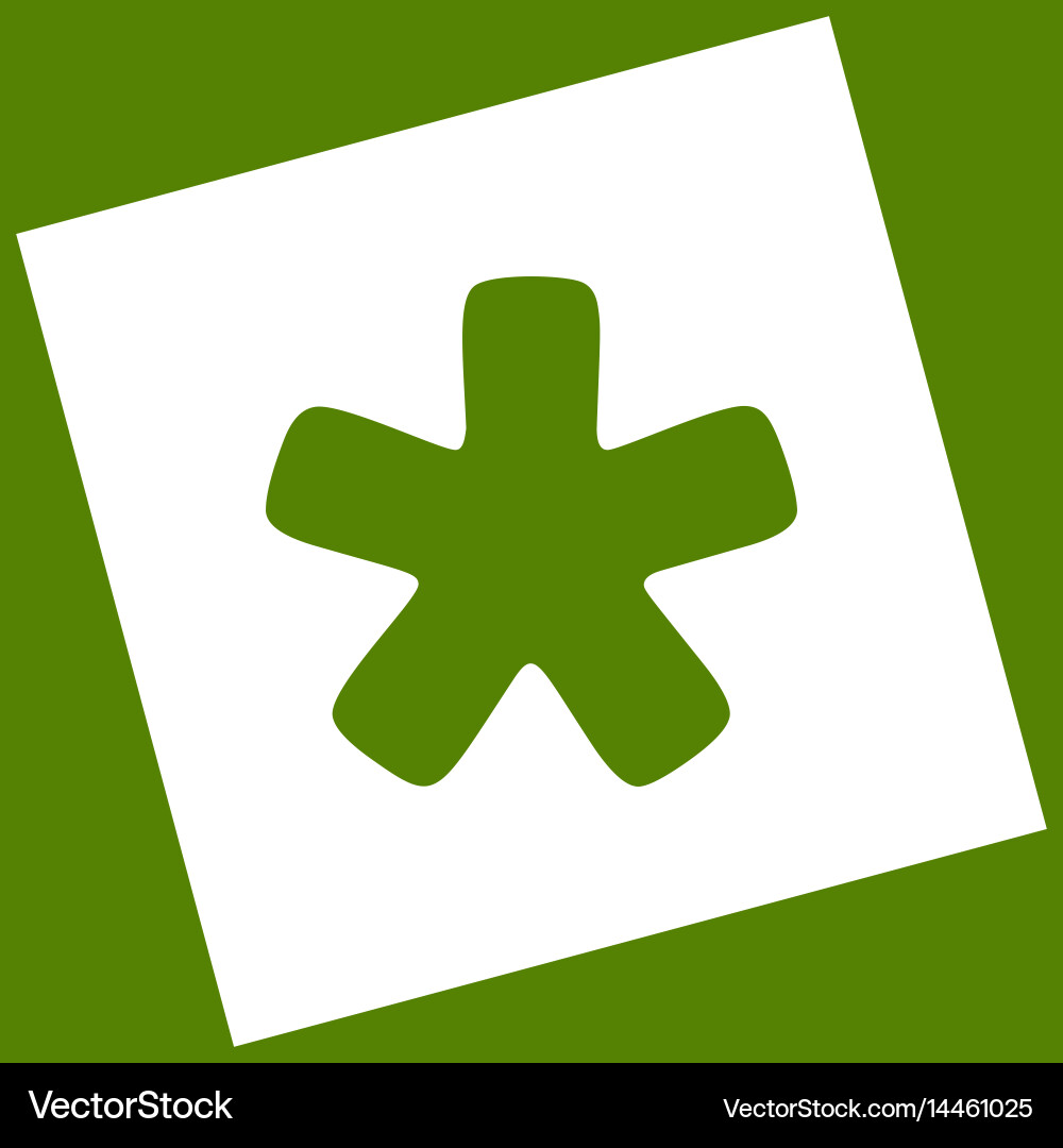 Asterisk star sign white icon obtained Royalty Free Vector