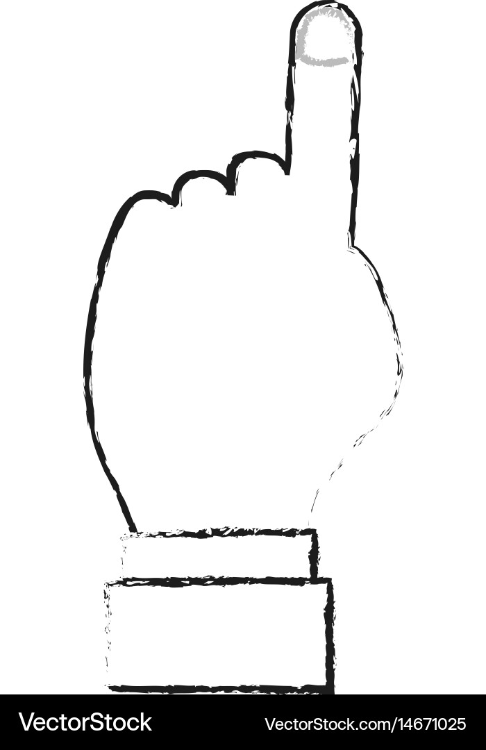 Blurred silhouette image cartoon human hand Vector Image