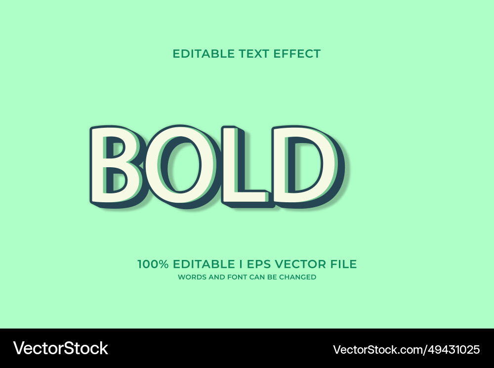 Bold editable text effect Royalty Free Vector Image