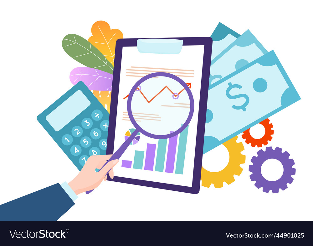 Businessman hand hold magnifying glass business Vector Image Businessman hand hold magnifying glass business Vector Image