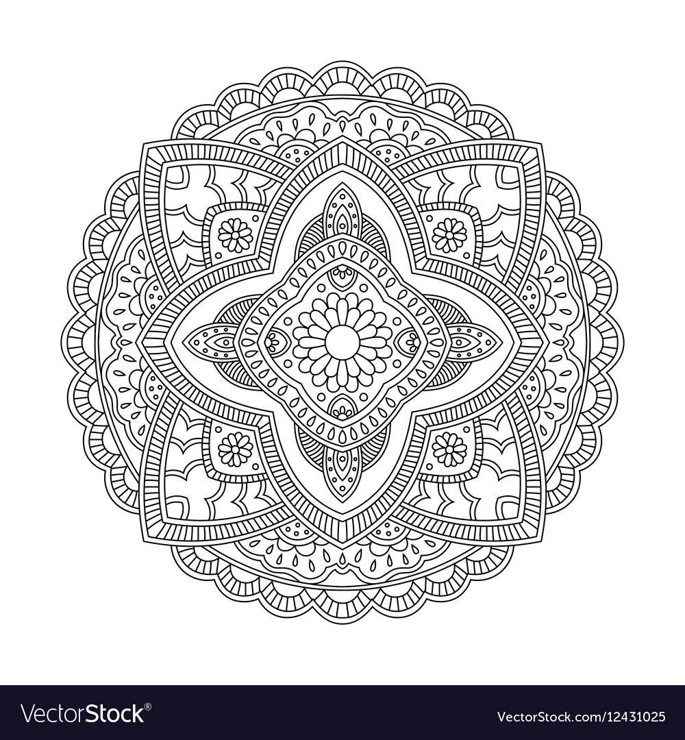 Circle mandala pattern Royalty Free Vector Image