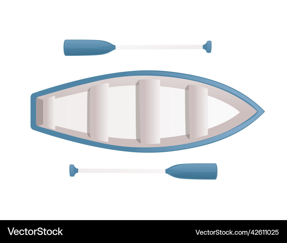 Classic wooden boat with paddle Royalty Free Vector Image