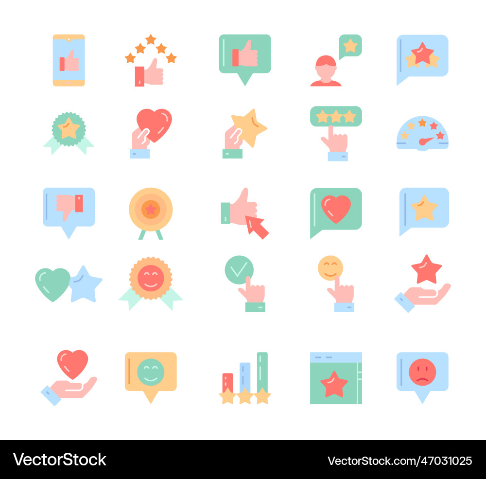 Customer satisfaction color icons set Royalty Free Vector