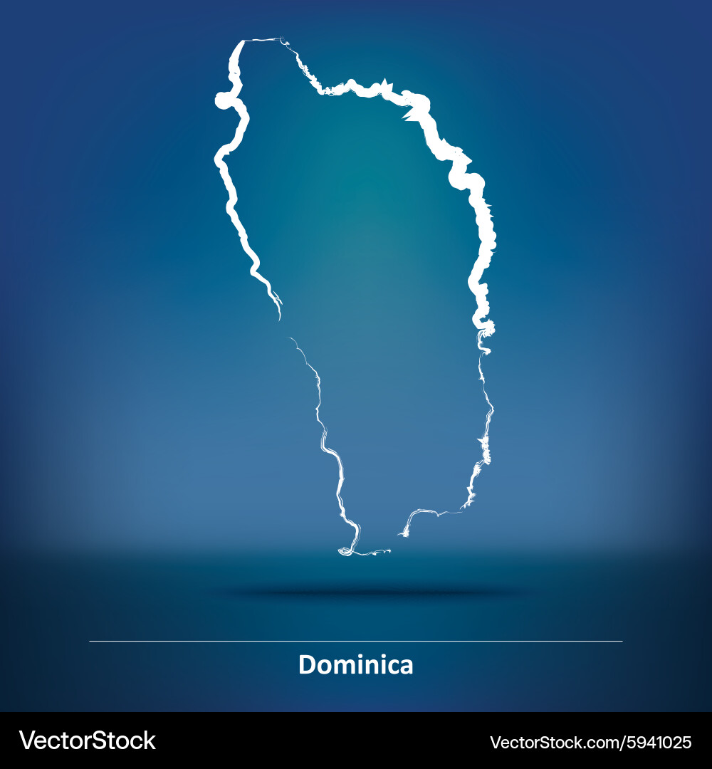 Doodle map of dominica Royalty Free Vector Image