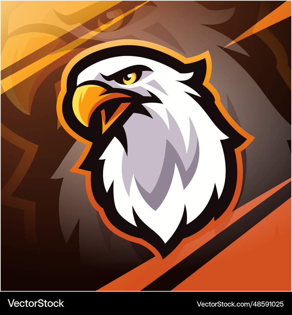 Eagle head esport mascot logo design Royalty Free Vector