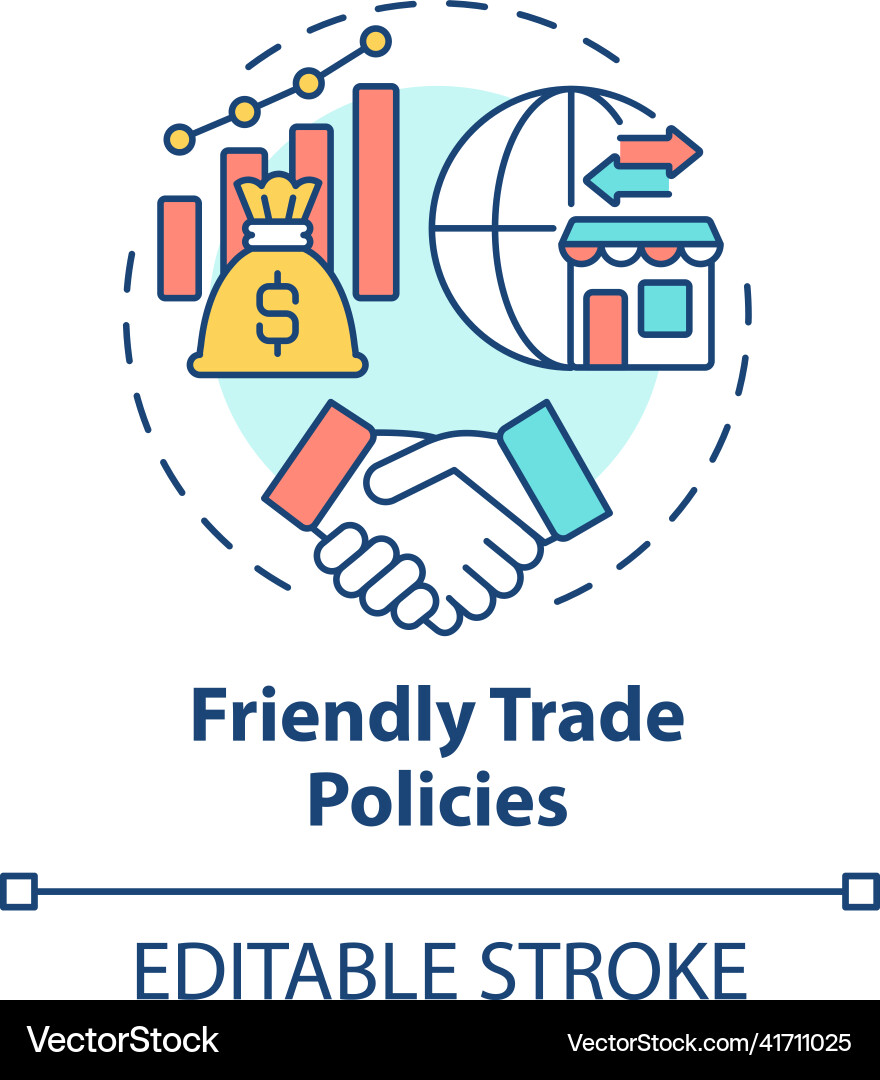Friendly trade policies concept icon Royalty Free Vector