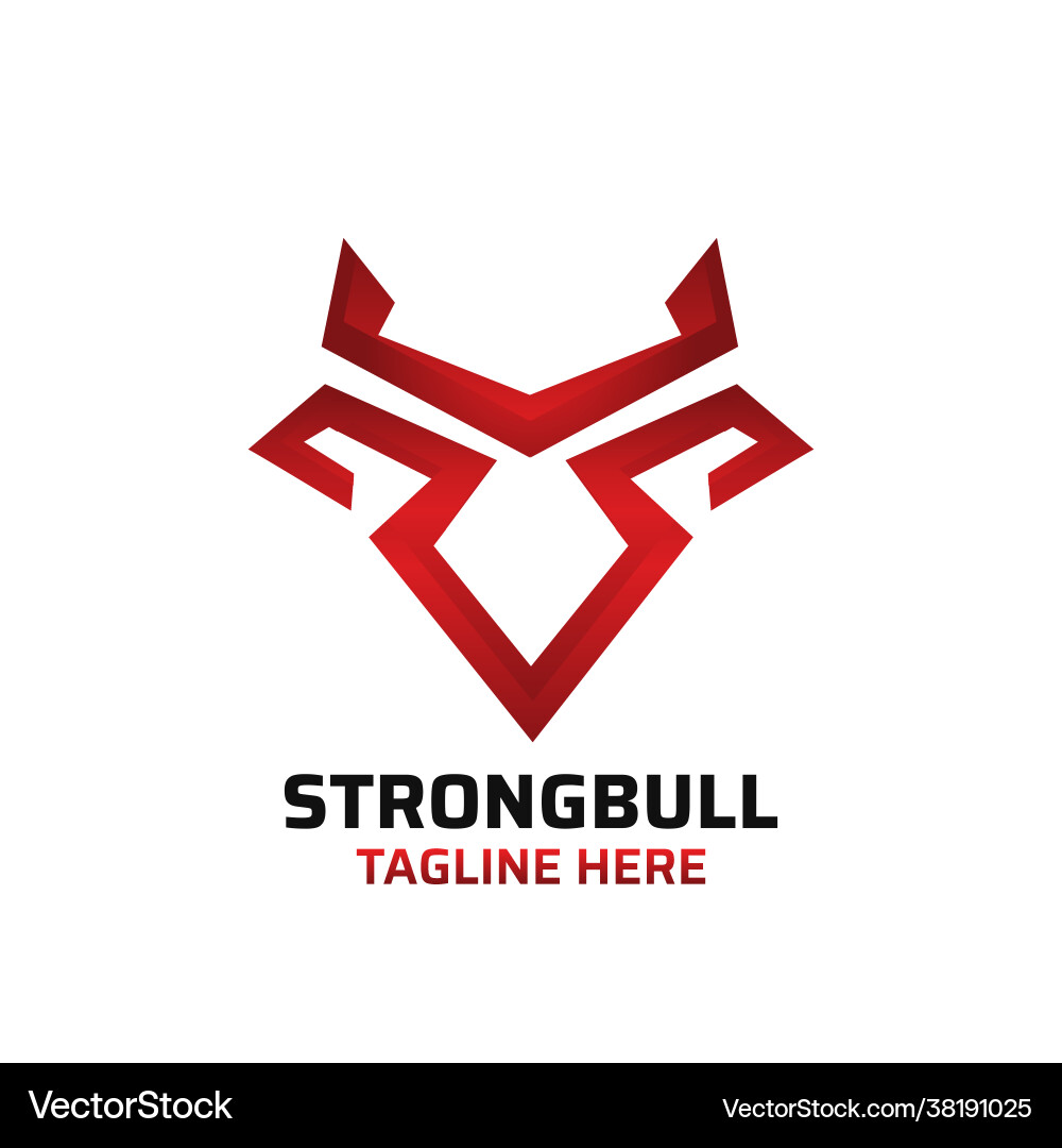 Modern abstract strong bull logo design Royalty Free Vector