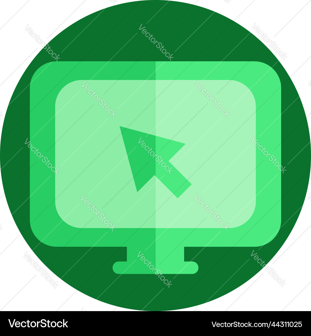 Mouse cursor on a monitor white background Vector Image