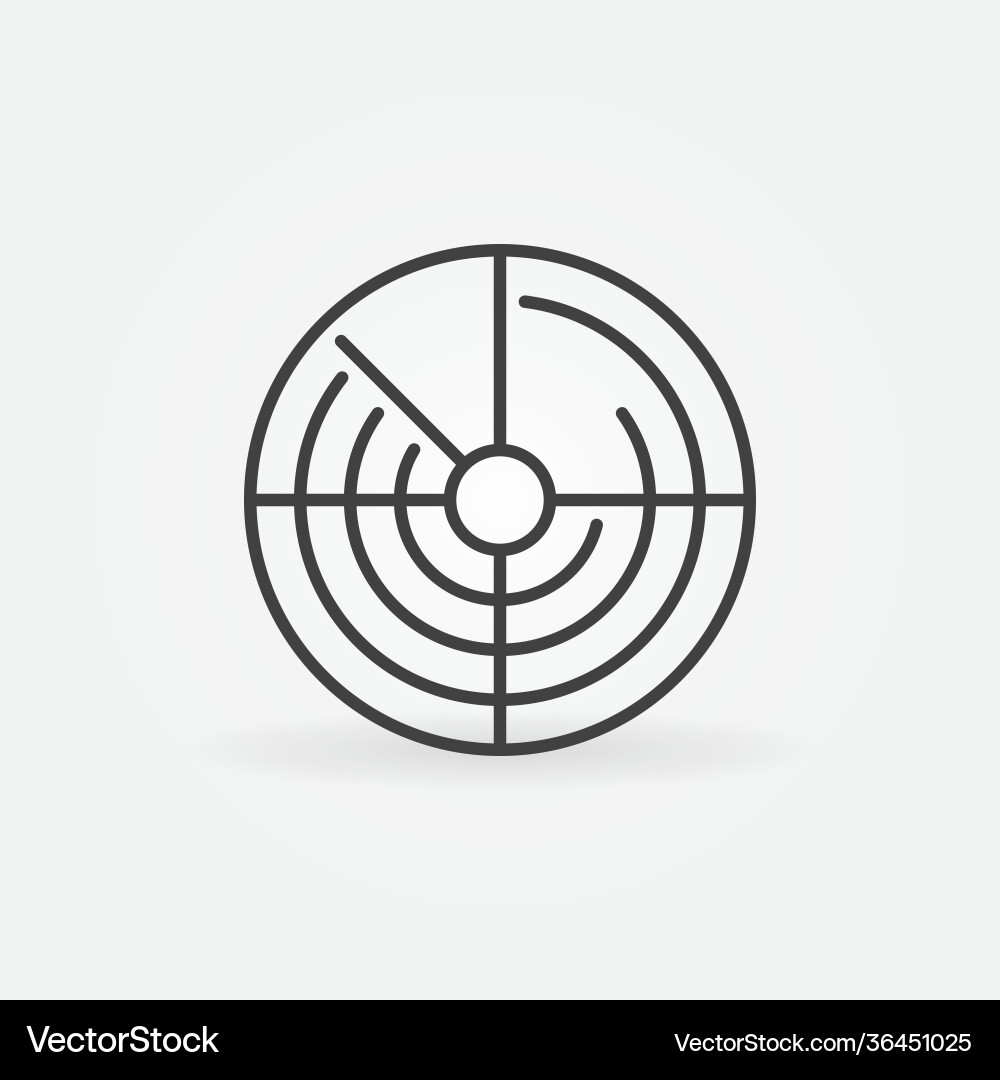 Radar simple concept round icon in outline Vector Image