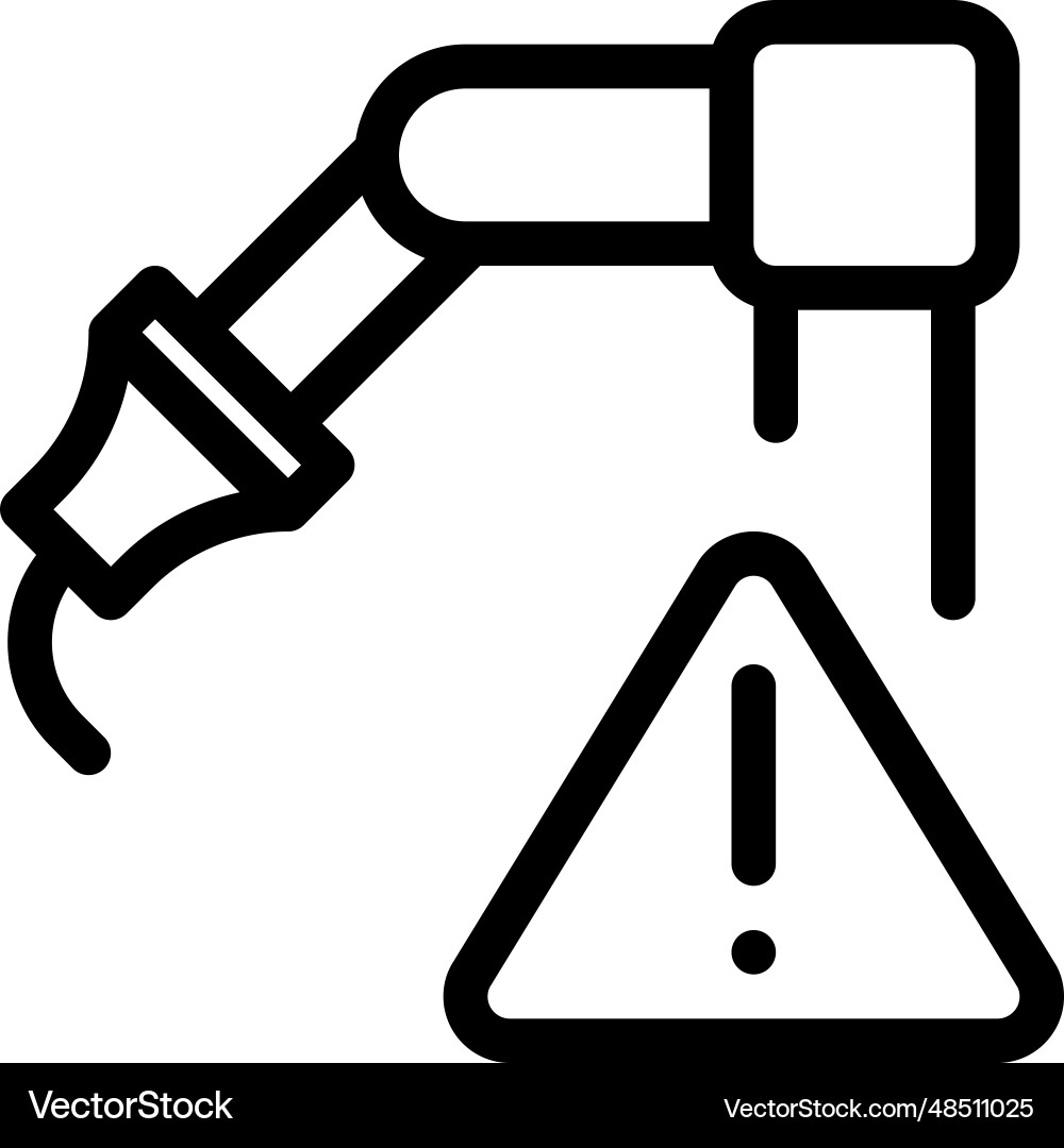 Robotic arm equipped with safety alerts Royalty Free Vector