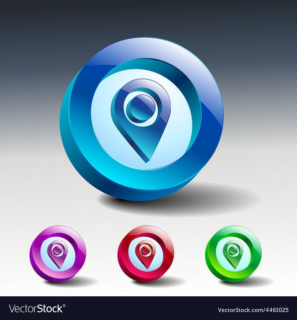 Set green isolated pointers markers different Vector Image