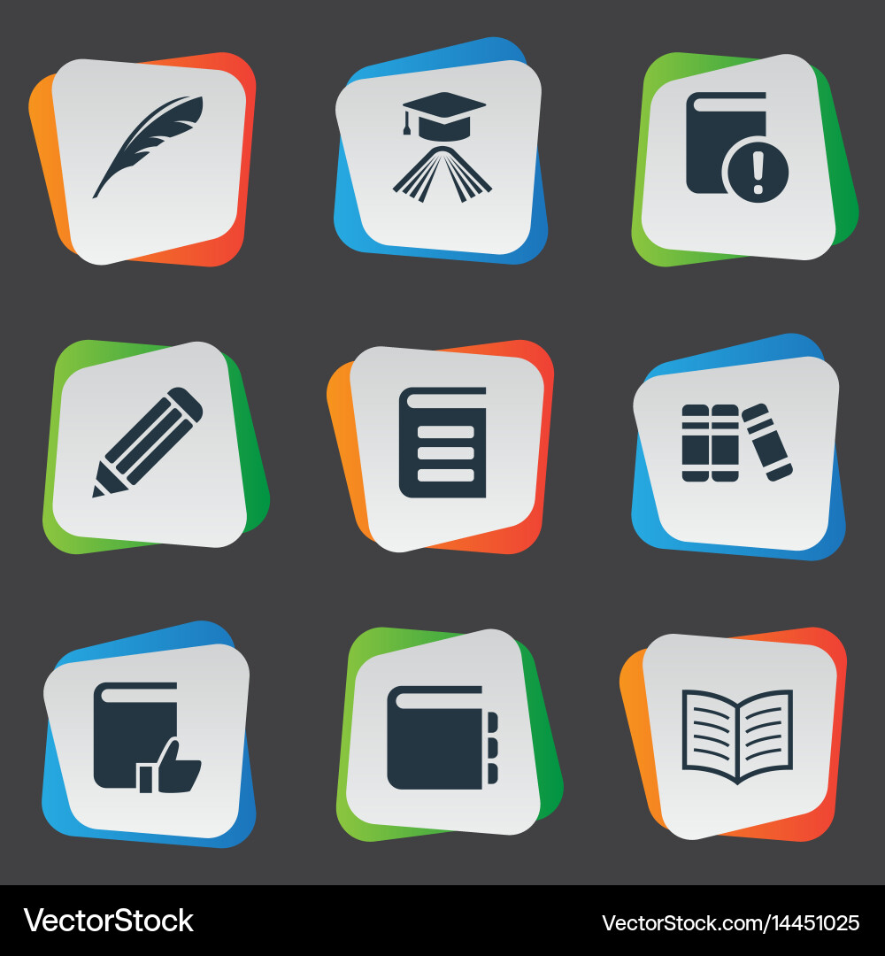 Set of simple reading icons Royalty Free Vector Image