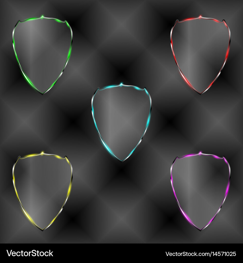 Set of transparent shields Royalty Free Vector Image