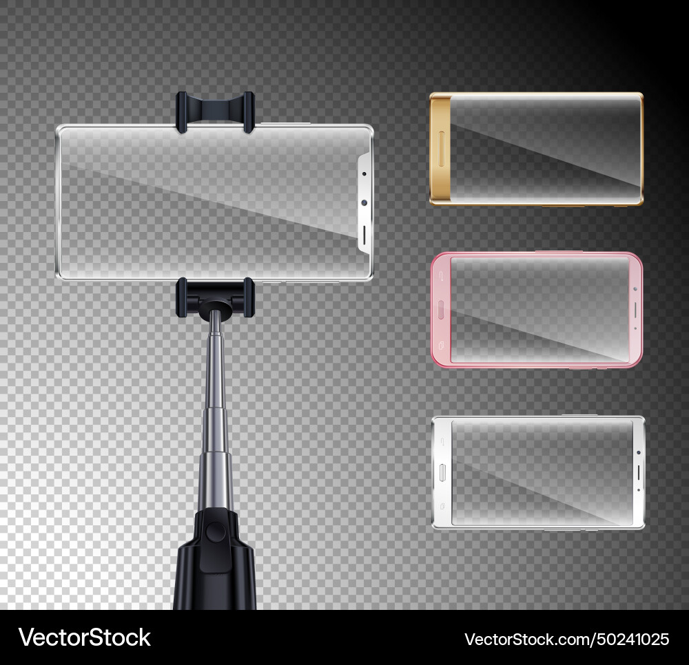 Smartphones realistic selfie set Royalty Free Vector Image