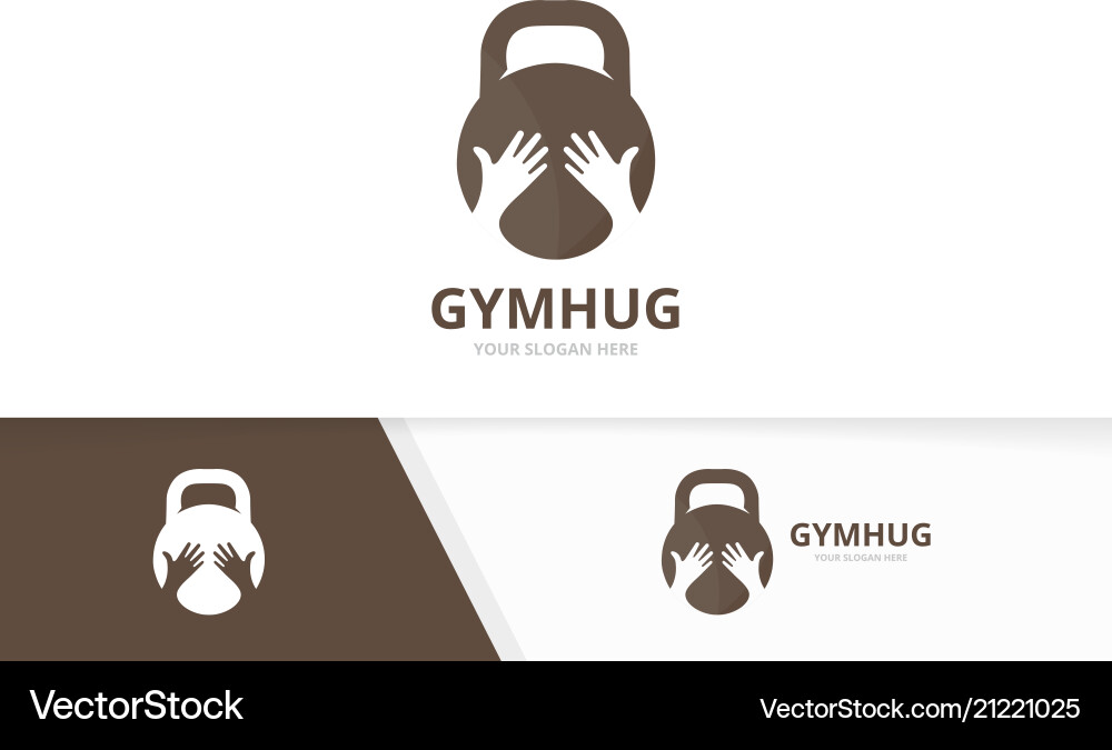 Sport and hands logo combination gym Royalty Free Vector