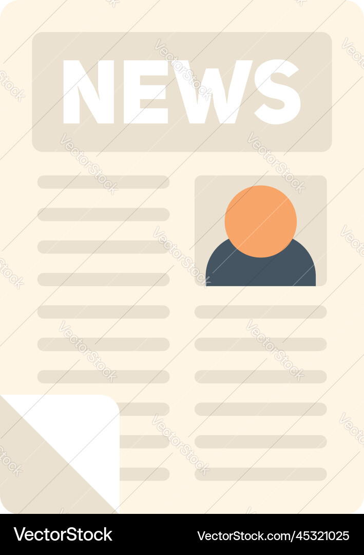 Web newspaper icon flat news paper Royalty Free Vector Image