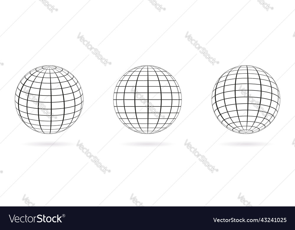 Wired line 3d planet globe wireframe globe Vector Image