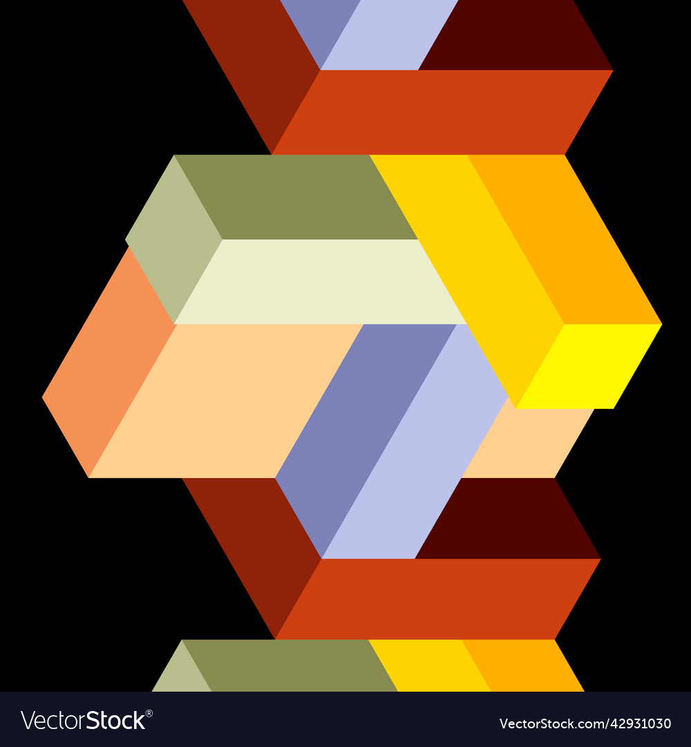 Abstract background 3d cubes cubic elements Vector Image