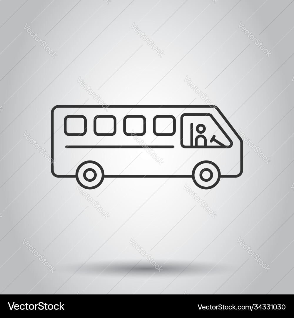 Bus icon in flat style coach on white isolated Vector Image