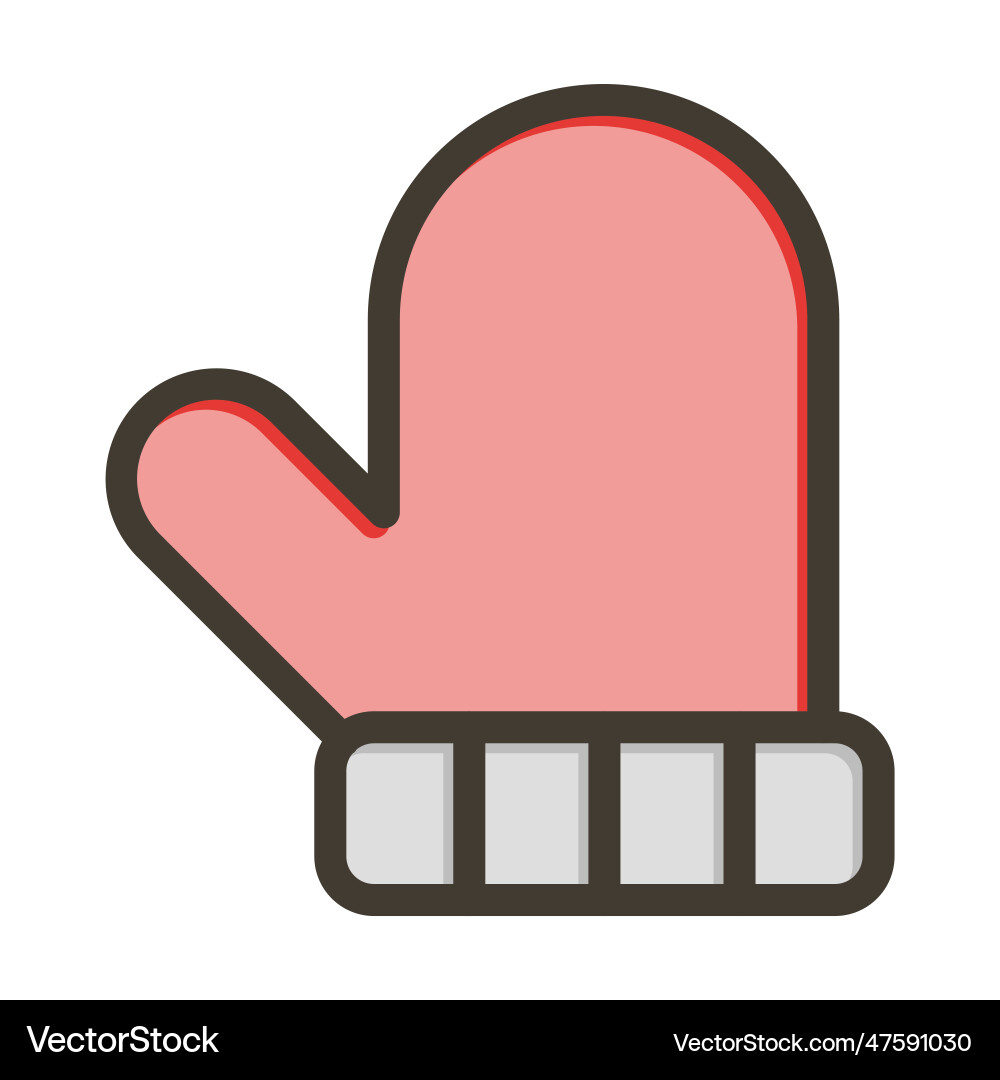 Mitten thick line filled colors for personal Vector Image