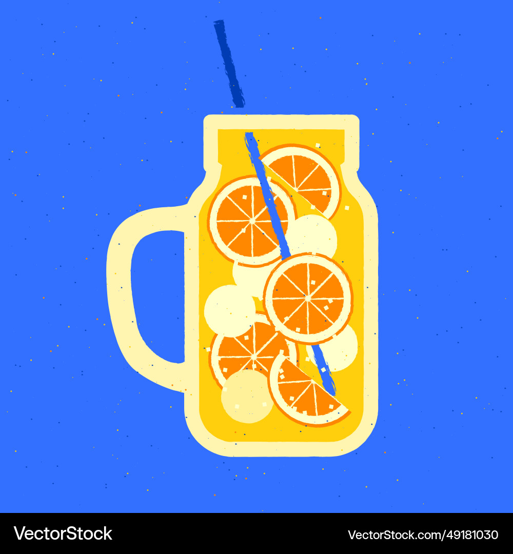 Mocktail with orange fruit juicy non-alcoholic Vector Image