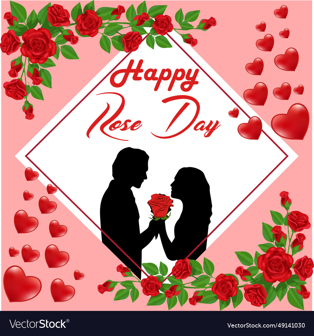 Poster of rose day concept Royalty Free Vector Image