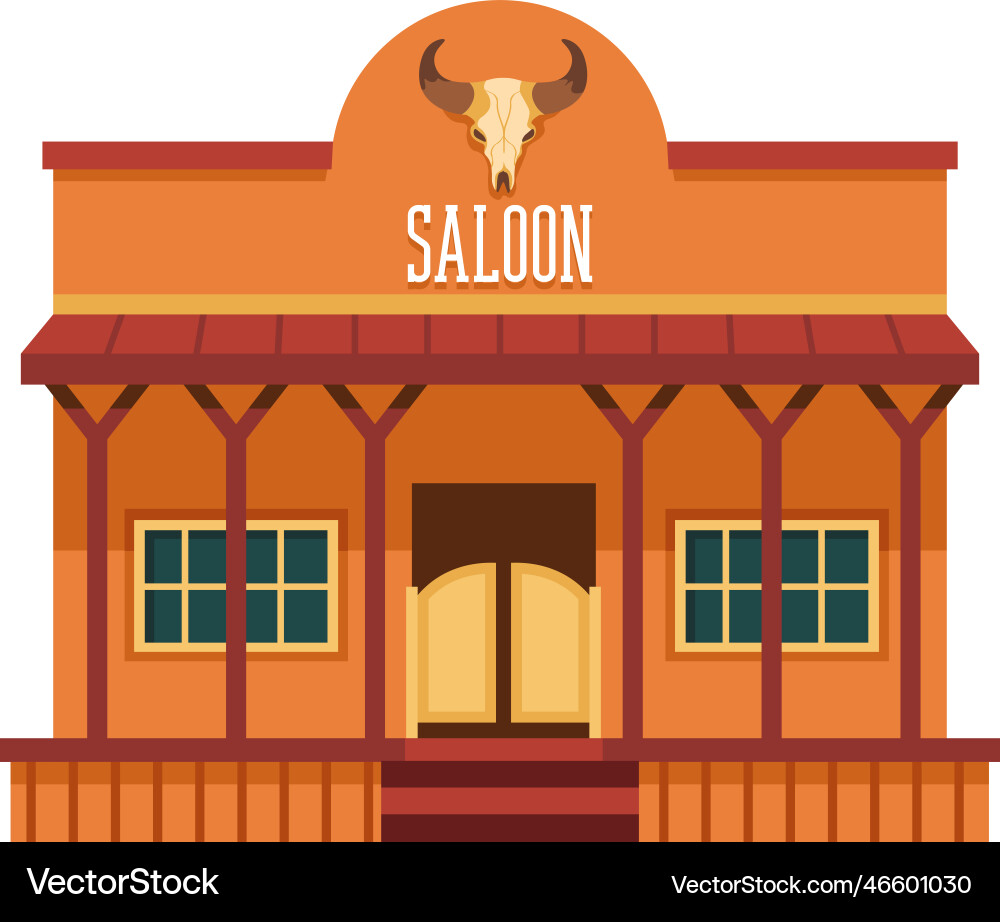 Saloon from american western architecture style Vector Image