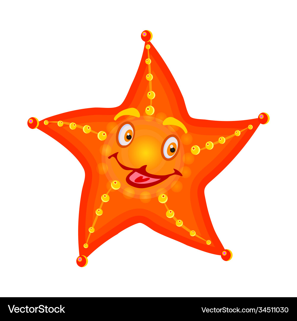 Sea star isolated on white background Royalty Free Vector