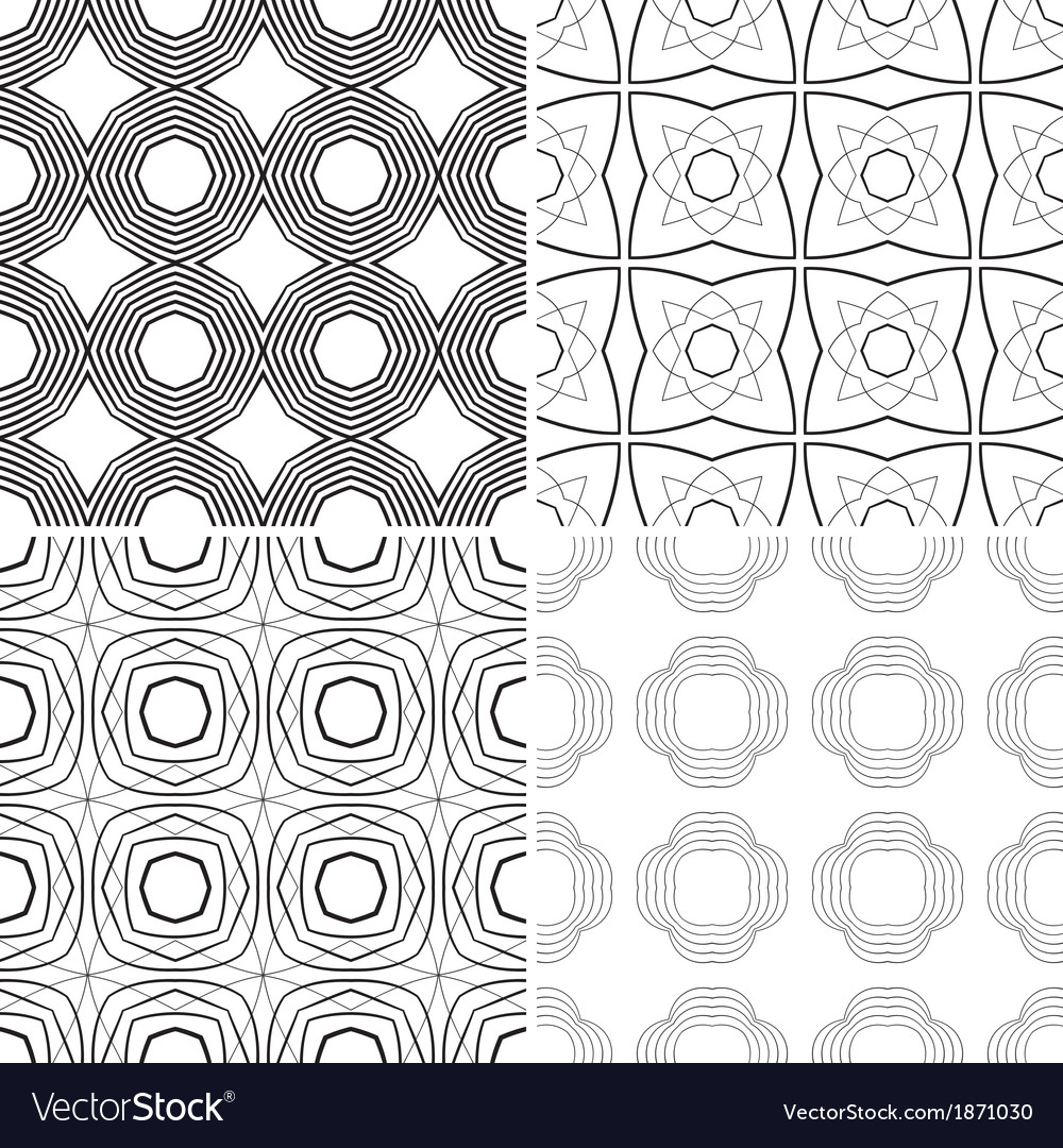 Seamless pattern set Royalty Free Vector Image