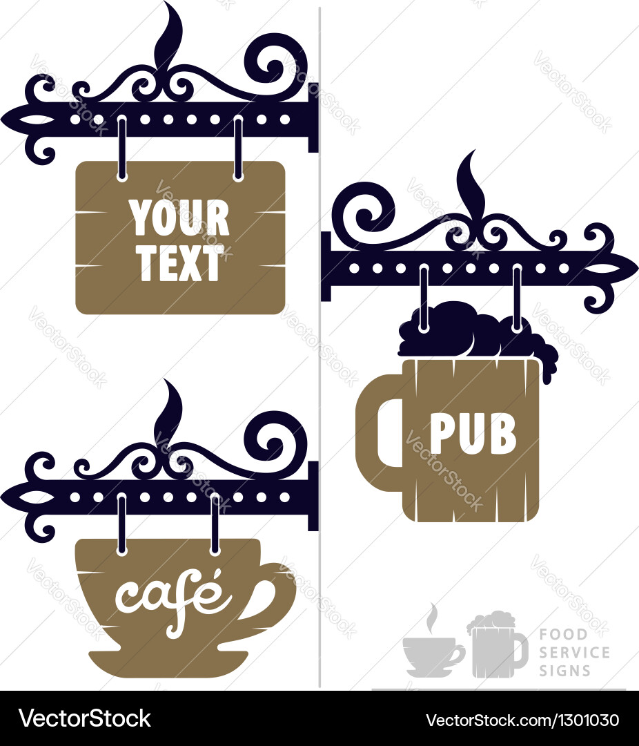 Wooden decorative signs Royalty Free Vector Image