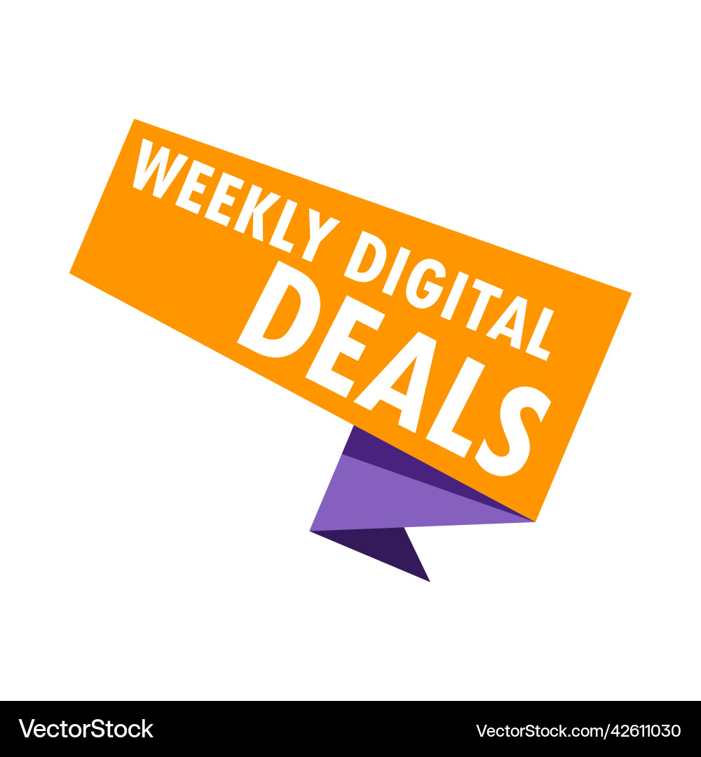 Written weekly digital deals advertising text Vector Image
