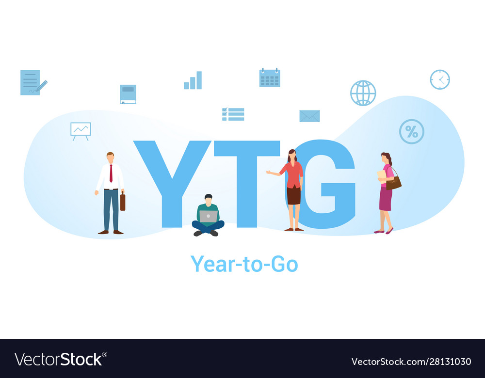 Ytg year to go concept with big word or text Vector Image