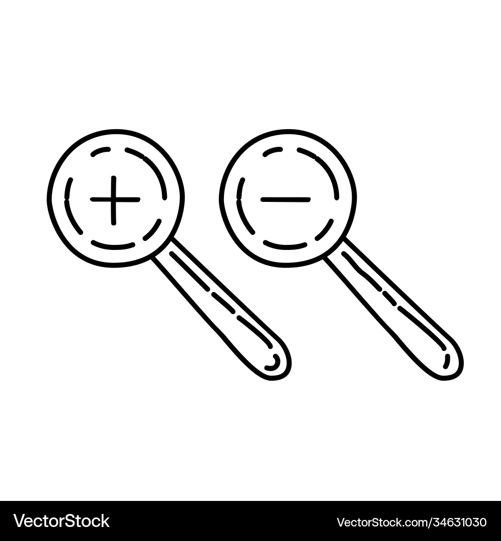 Zoom icon doodle hand drawn or black outline Vector Image