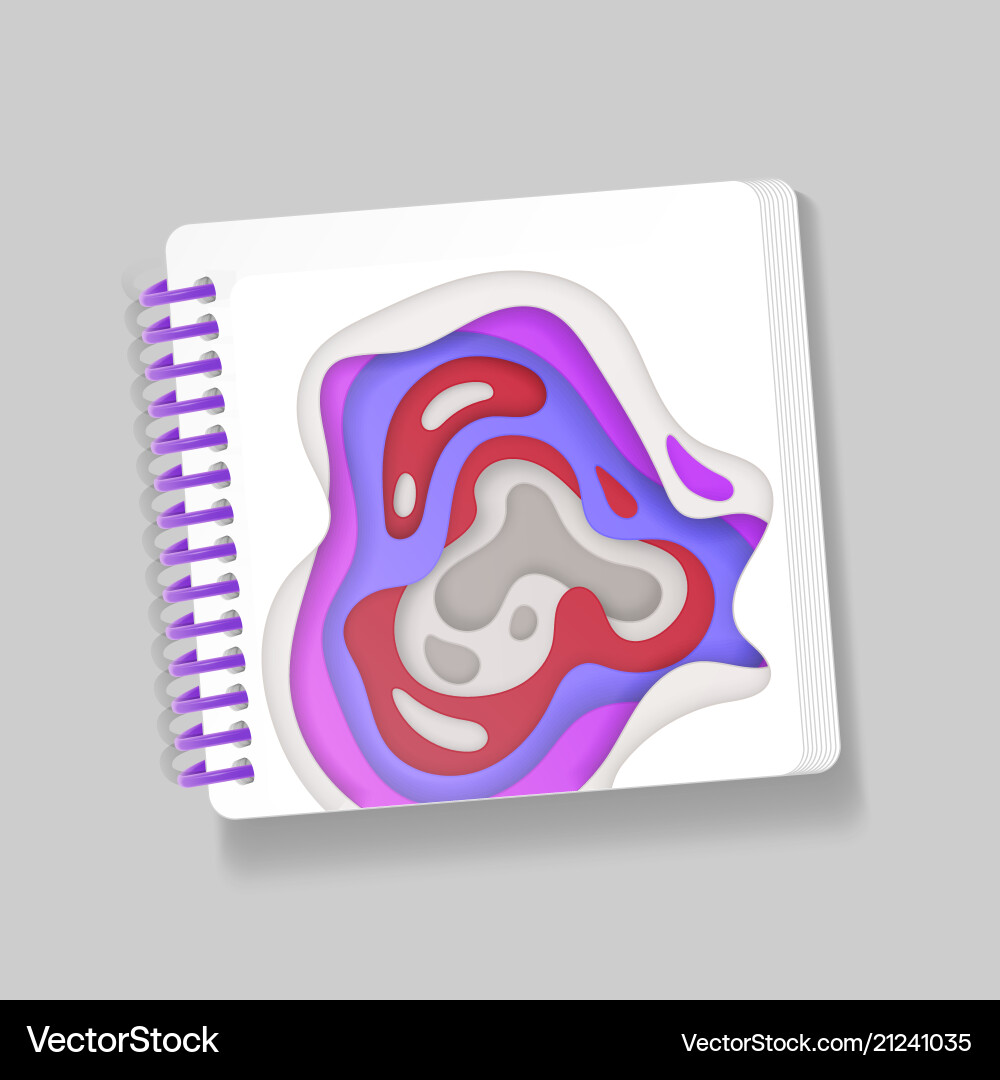 Abstract colorful realistic paper cut design Vector Image