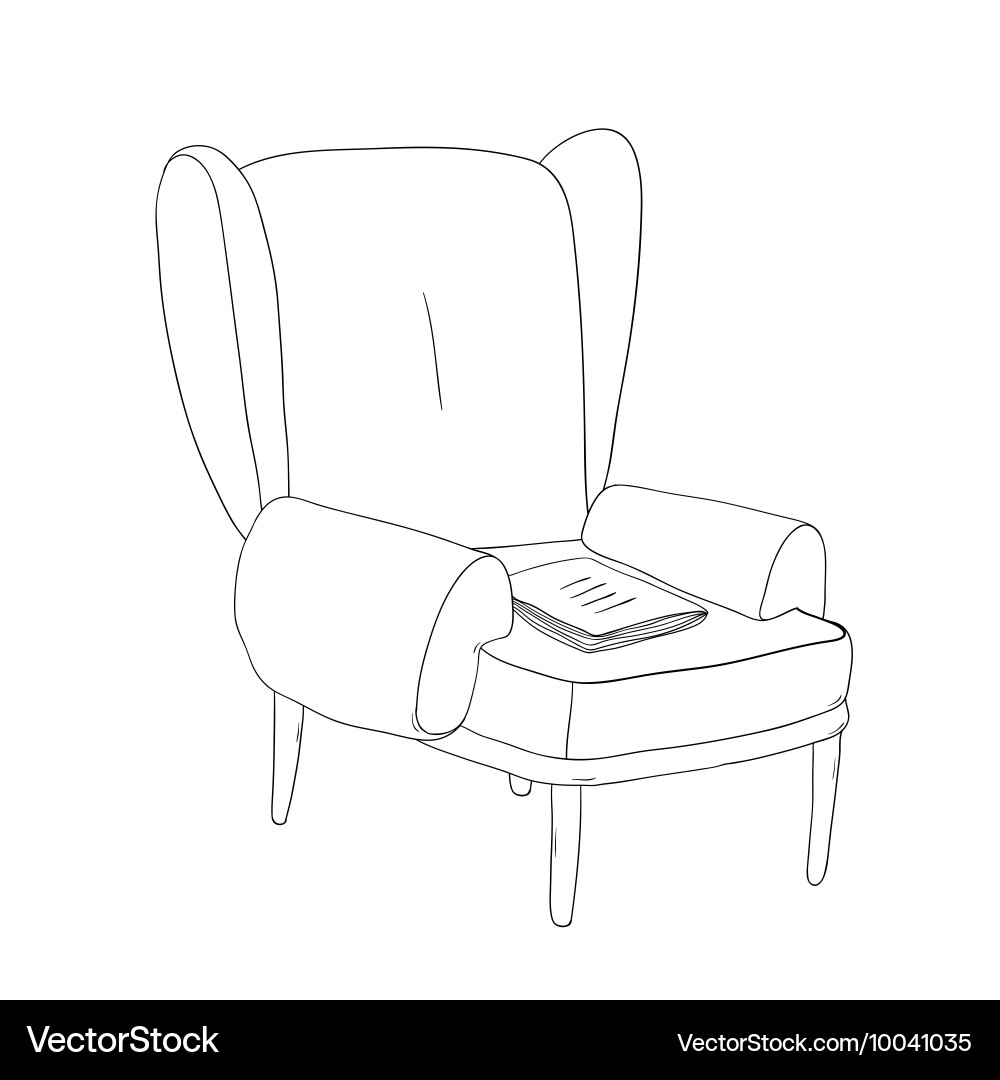 Beautiful vintage chair and notebook Royalty Free Vector