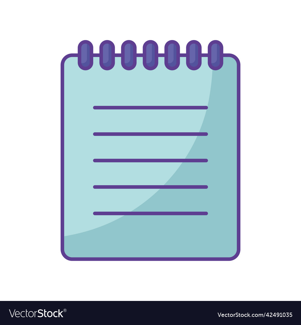 Blue notepad design Royalty Free Vector Image - VectorStock